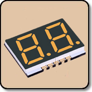 SMD 7 Segment Amber LED Display - Double 0.5 Inch (13.0mm) Cathode LCDD ...