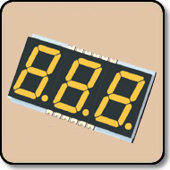 SMD 7 Segment Amber LED Display - Three Digit 0.2 Inch (5.08mm) Anode ...