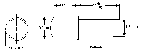 10mm Red LED Specs, Data Sheet 810JPF4D from lc-led.com